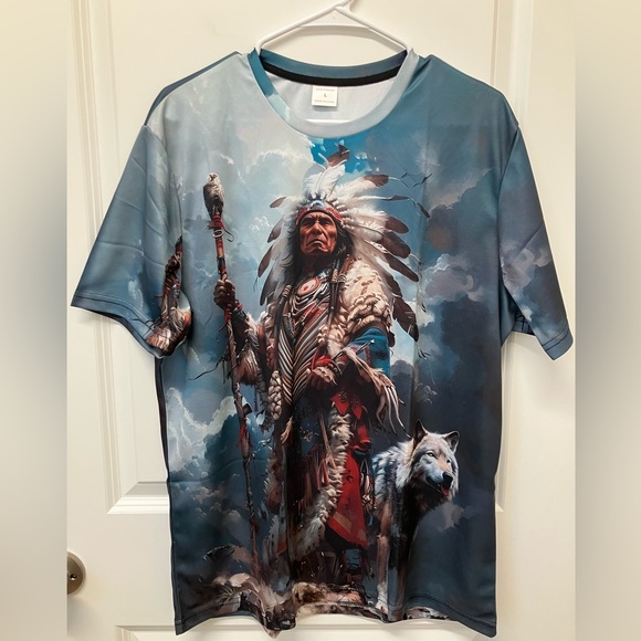 Shangrao | Shirts | Nwt Mens Native American Inspired Turquoise Graphic ...